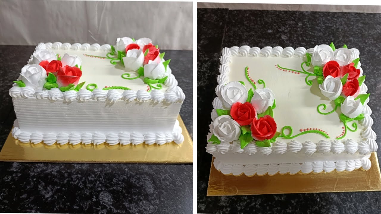 😱Elegant square cake decoration ideas // beautiful square cake desighn ...