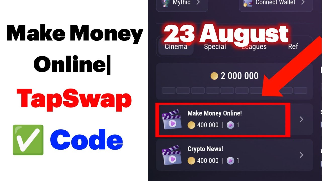 Make Money Online 10 Laziest Ways To Make Money Online 22 23 August Tapswap Video Code Today