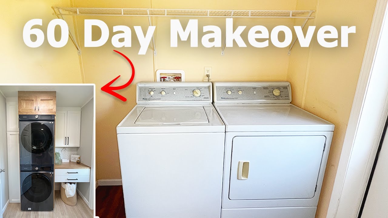 DIY EXTREME LAUNDRY MAKEOVER (60 Day Transformation!) // DIY Laundry ...