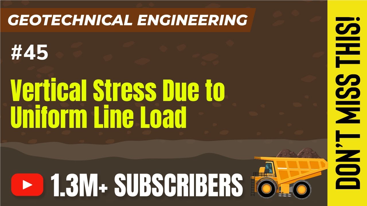 Vertical Stress due to Uniform Line load | Stress Distribution in Soils ...