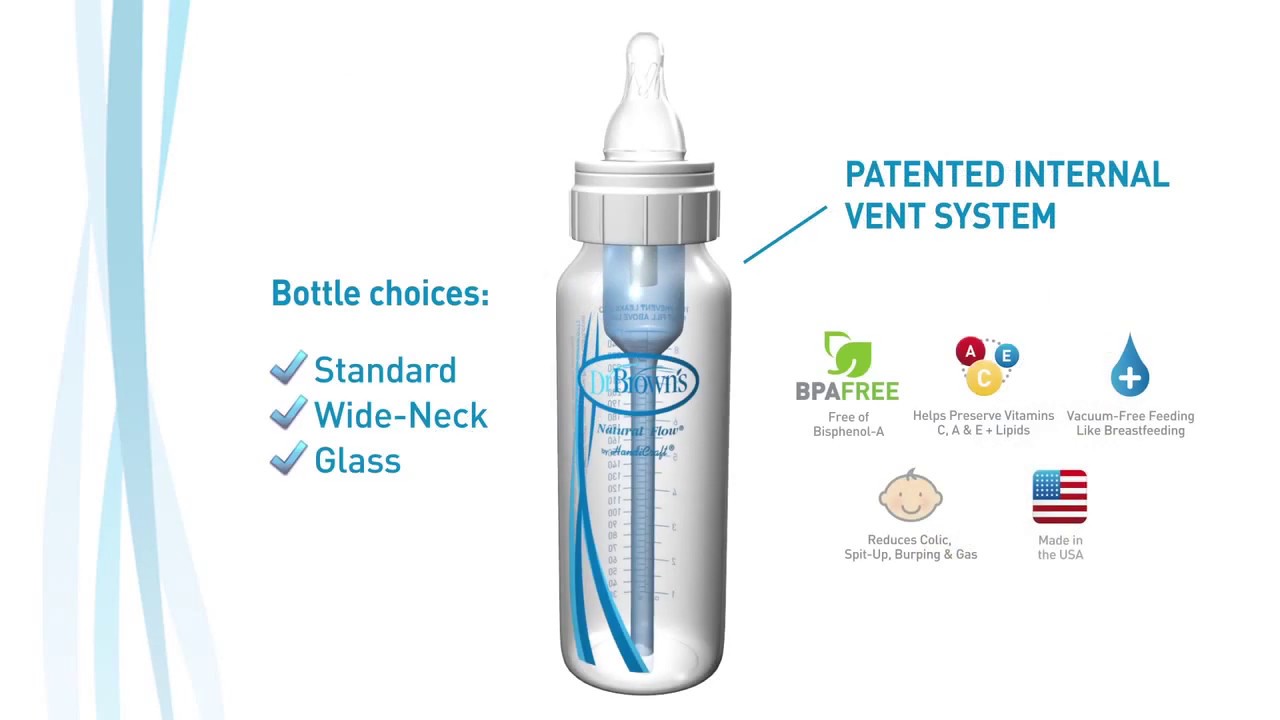 Dr Browns Natural Flow Baby Bottle - YouTube