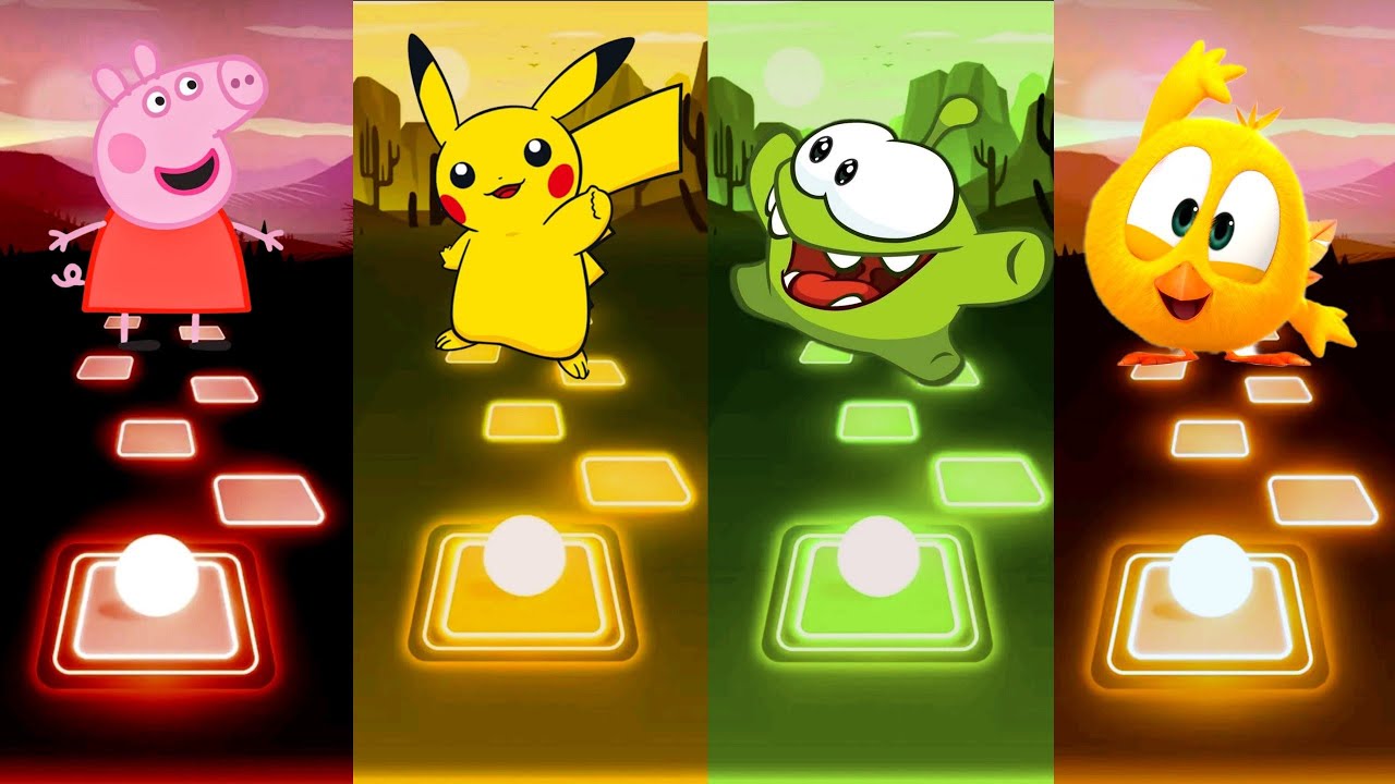 Peppa Pig vs Pikachu vs Om Nom vs Chicky - Tiles Hop EDM!! - YouTube