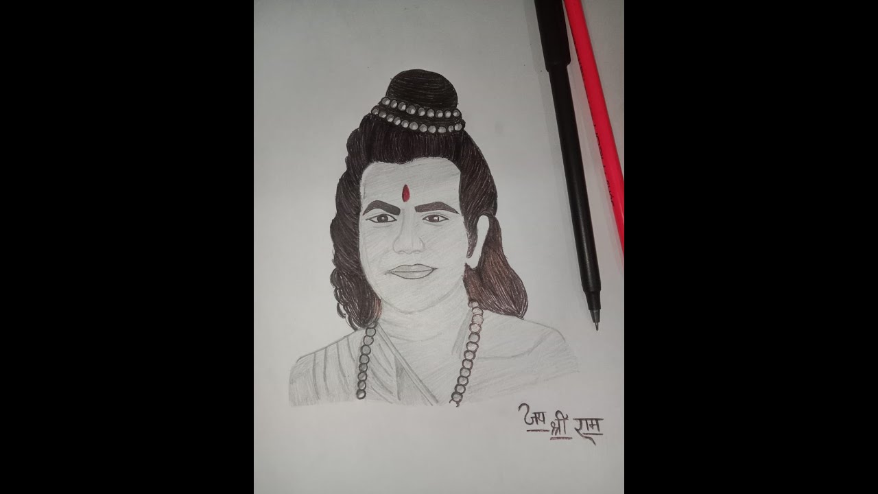 Shri ram drawing tutorial || lord shri ram drawing step by step - YouTube