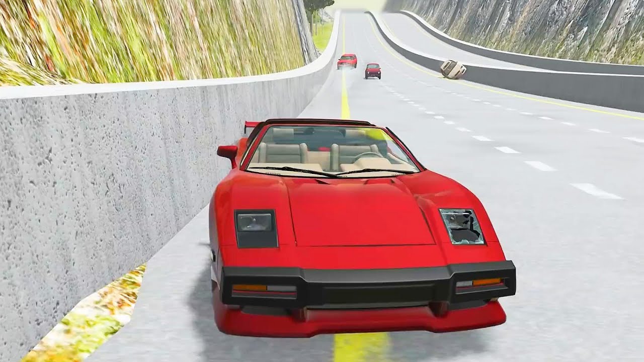 Satisfying Car Suspension Test in BeamNG drive - YouTube