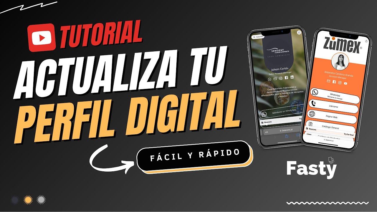 Cómo Acceder y Modificar tu Perfil Digital Fasty en Beacons - YouTube