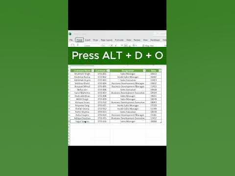 Activate Automatic Data Entry Form in Excel using ALT + D + O shortcut | Excel Data Entry Tricks ...