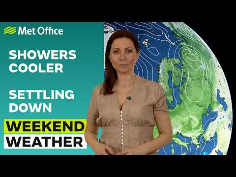 Weekend weather 16/04/2026 Wind and northern showers easing, settling down, cooler.