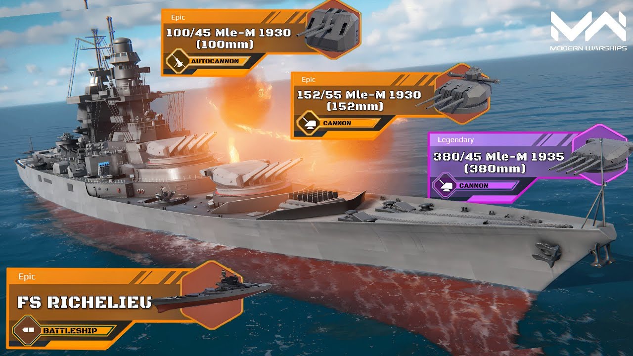 NEW Battleship! (Gacha) FS Richelieu Quick View and Gameplay! | Modern ...