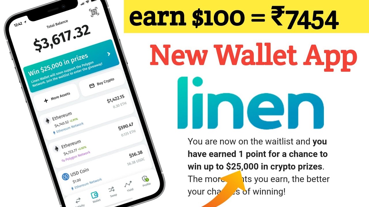 Linen Wallet earn $100 refer earn New crypto Loot पैसे कमाए - YouTube