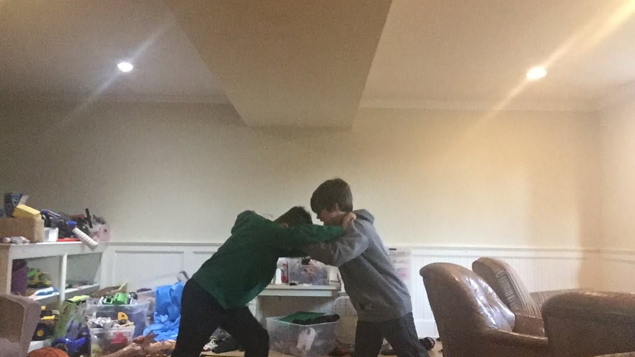 Basement wrestling *HIT HARD* see what happened PART 3 - YouTube