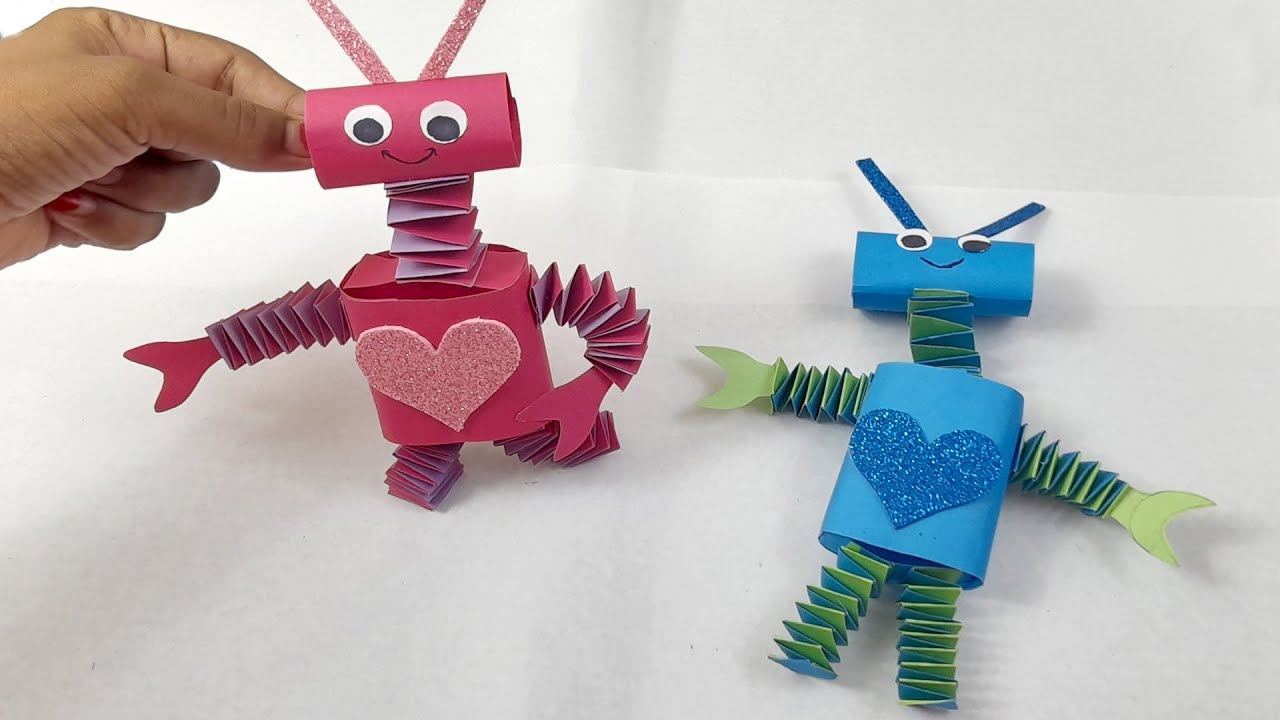 Paper robot / Moving paper toys / Easy paper crafts idea - YouTube