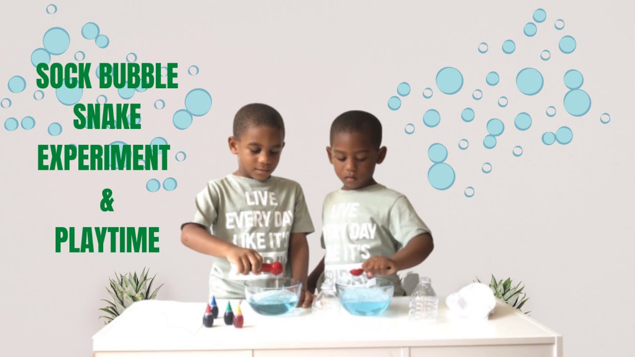 Sock Bubble Snake Experiment & Playtime - YouTube
