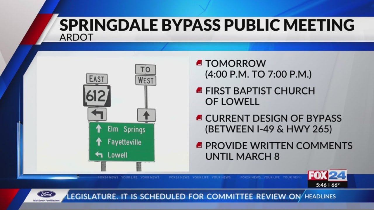 ARDOT hosting public meeting on Springdale bypass - YouTube