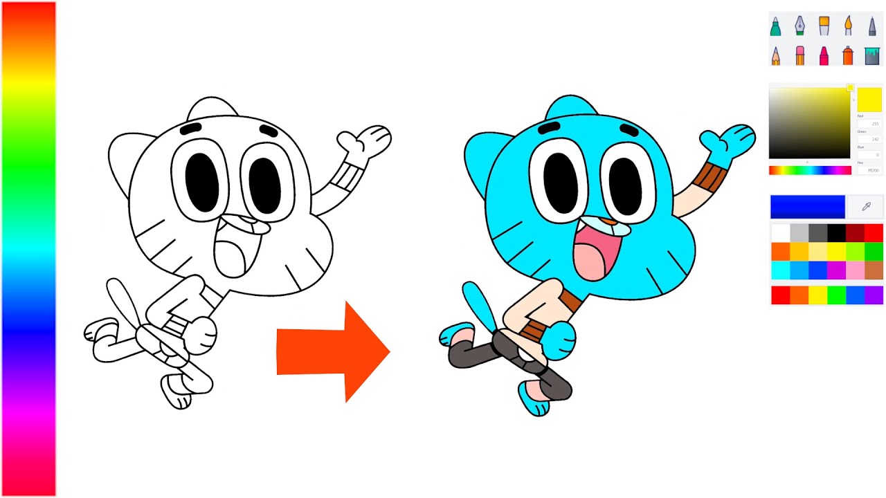 How to Color Gumball on my PC with MS Paint 3D - YouTube