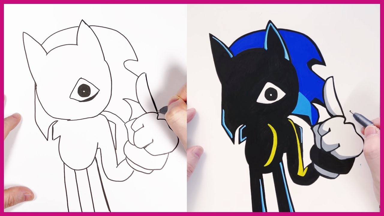 How to draw FNF Cyclops Sonic | Step By StepㅣFriday Night Funkin - YouTube