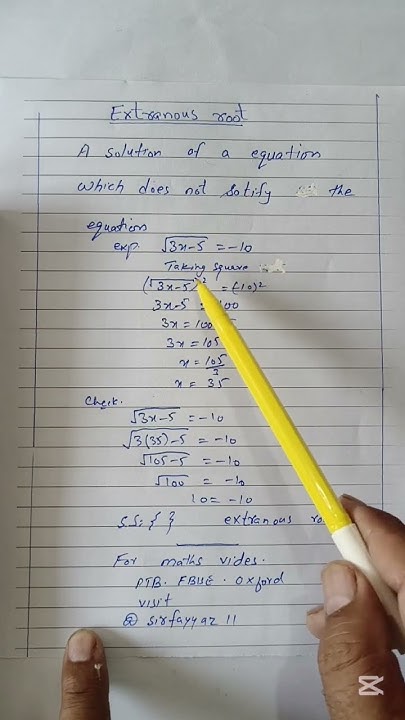 Extraneous root | root | solution set of extraneous root | @sirfayyaz711 |maths videos - YouTube