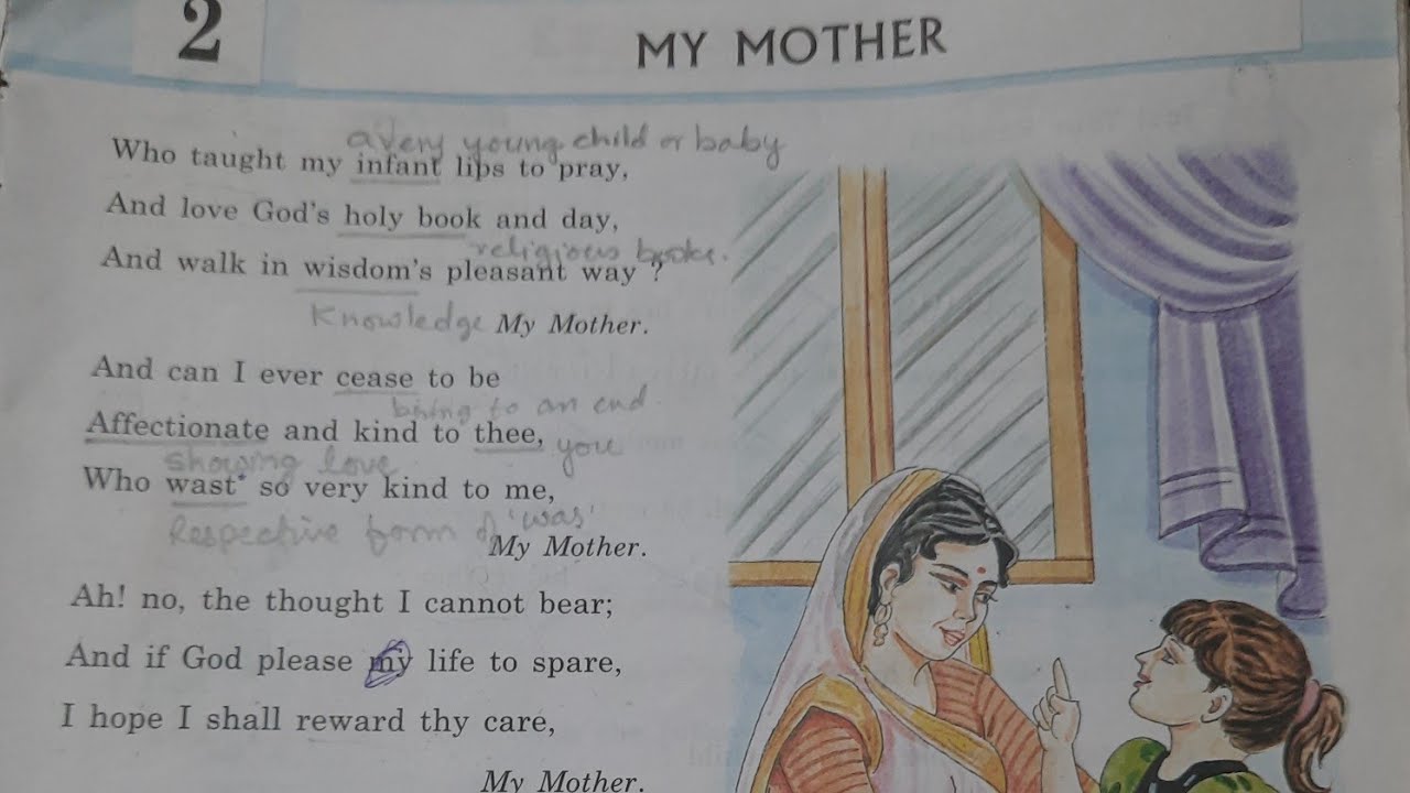 My Mother | Poem | Que ans | English | class 5 | Progress Publishers ...