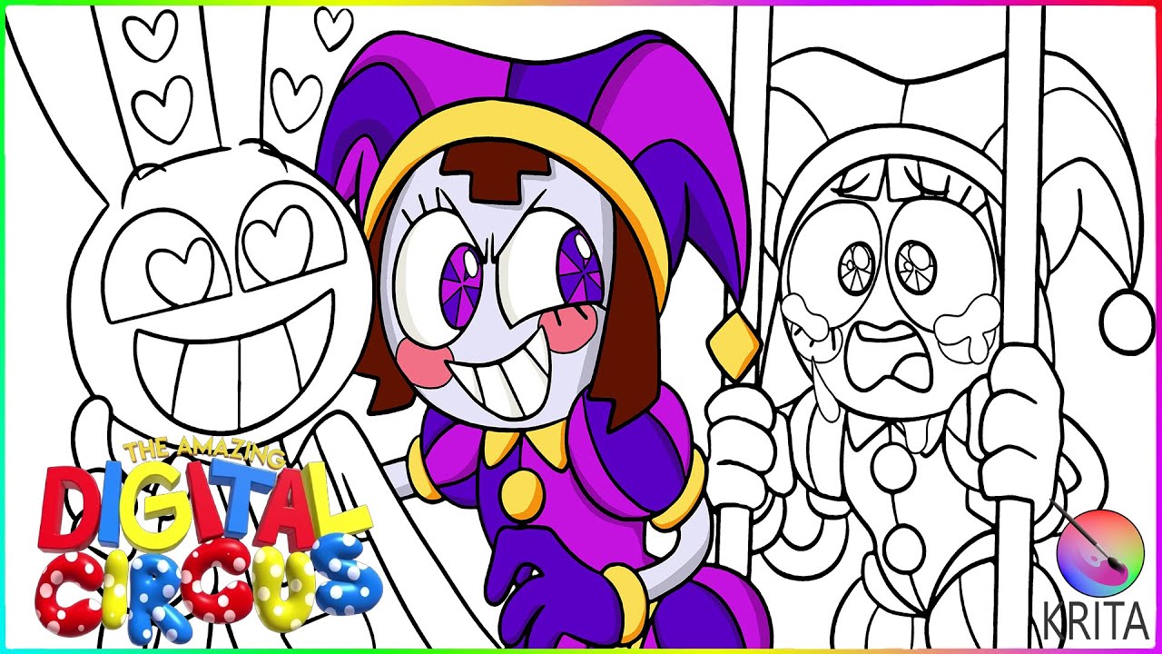 THE AMAZING DIGITAL CIRCUS / New Coloring Pages / Krita - YouTube