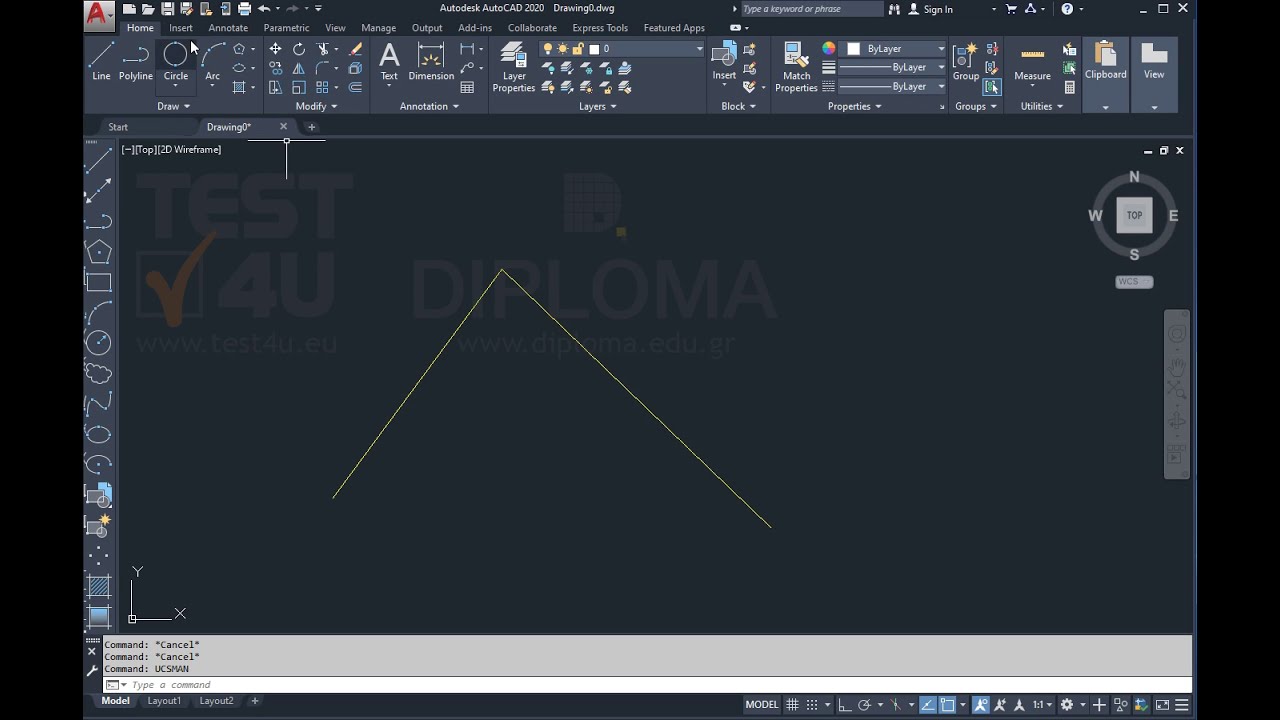 Set the coordinate system World UCS as current. Save the drawing. - YouTube