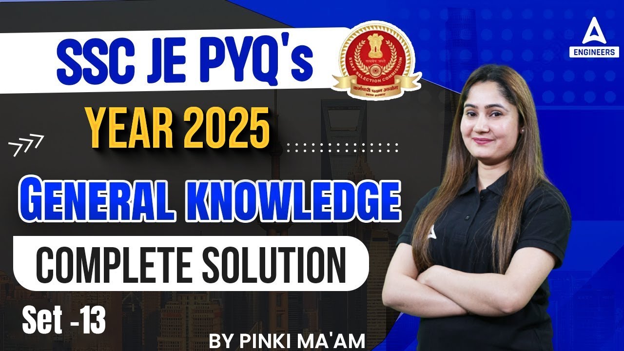 SSC JE PREVIOUS YEAR QUESTION PAPER | SSC JE GK/GS #13 | By Pinki ...