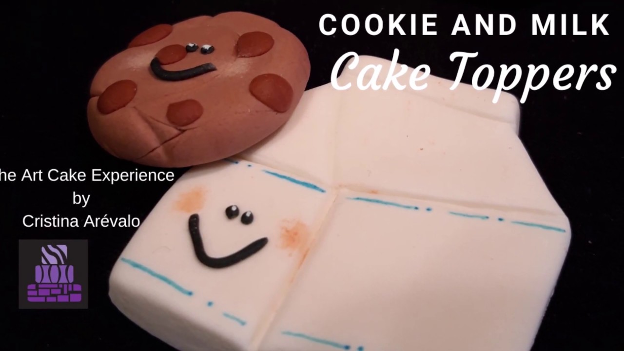 Cookie and Milk cake topper tutorial - YouTube