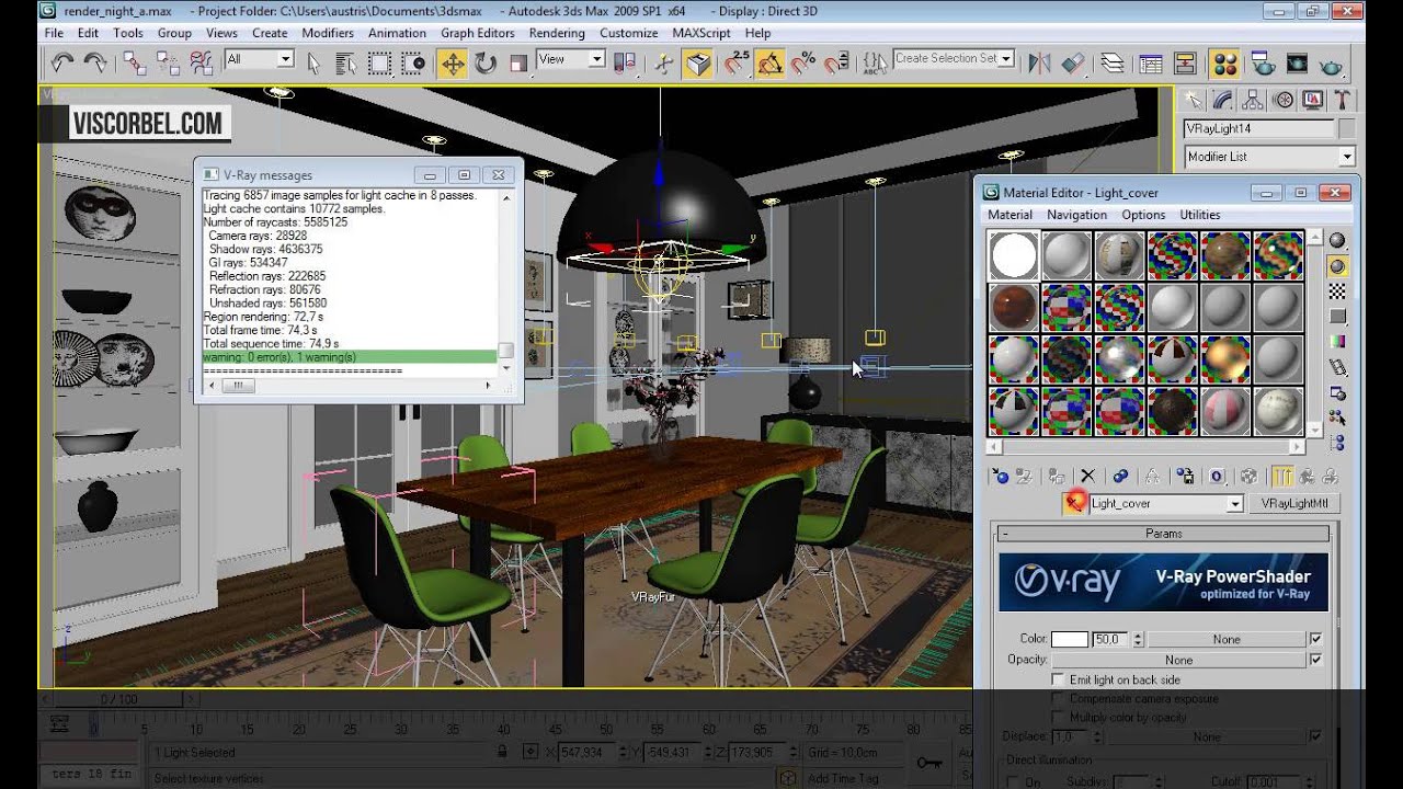 Tutorial vray render interior night scene - YouTube