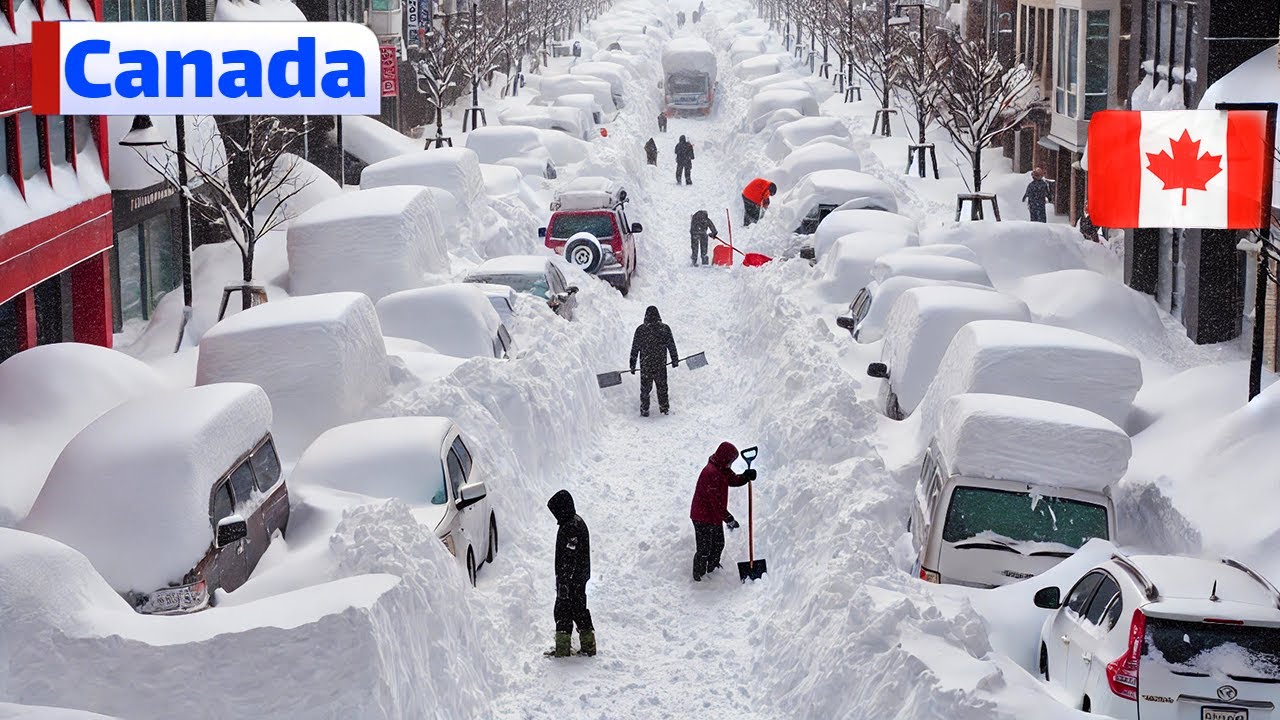Canada is Frozen ! ️ Homes & Cars Buried Under Mountains of Snow in ...