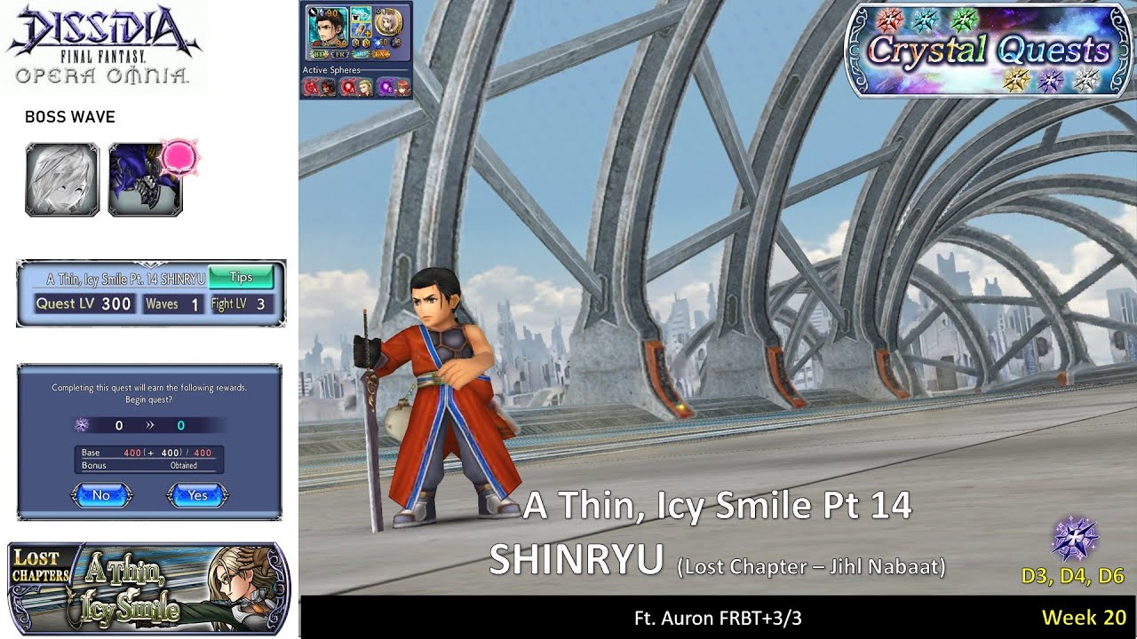 DFFOO [GL] Week 20 A Thin Icy Smile Pt 14 (LV 3): Black Crystal Run ...
