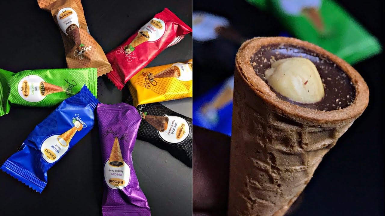 Brimond Mini Cone-Dark & Almond, Hazelnut,Coffee, Popping Candy,Coconut ...