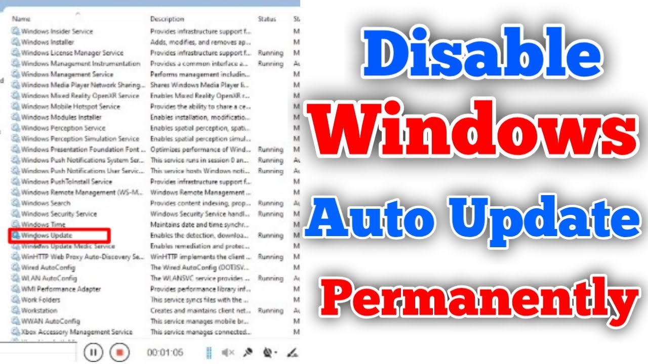 How to Disable Windows Auto Update // Permanently Off windows Auto ...