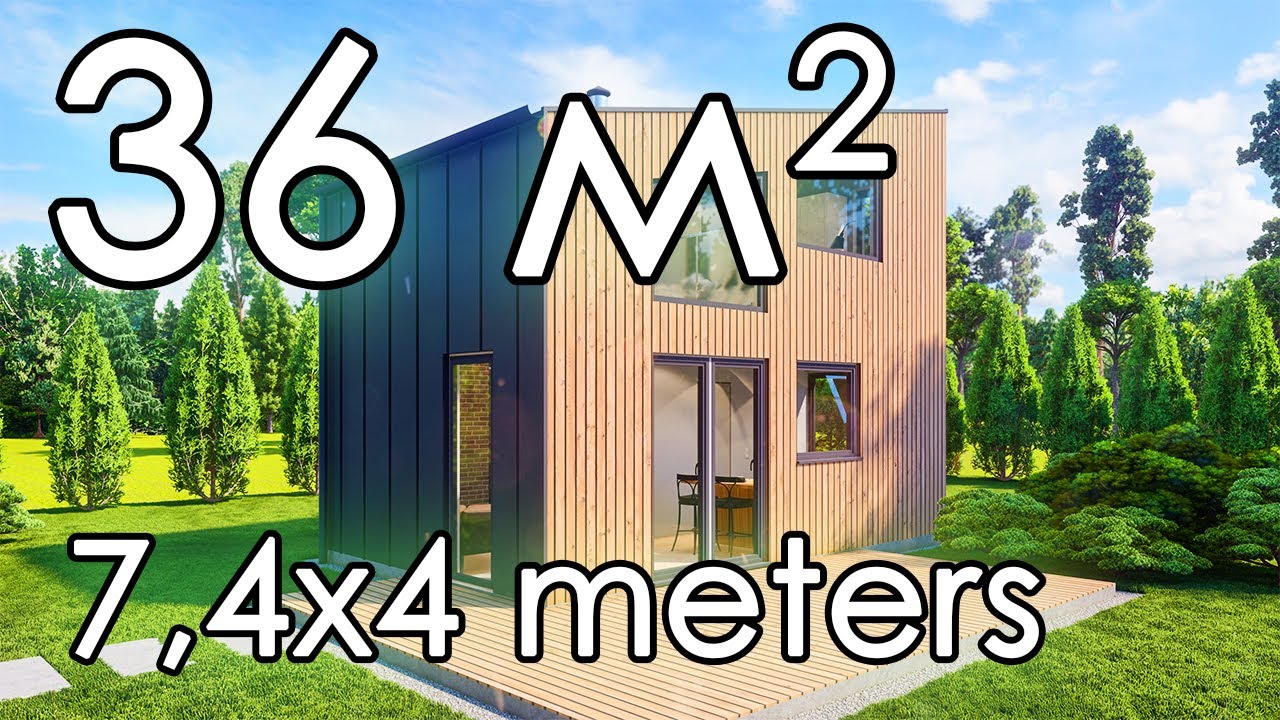 Free project of a house with an area of 36 square meters - YouTube