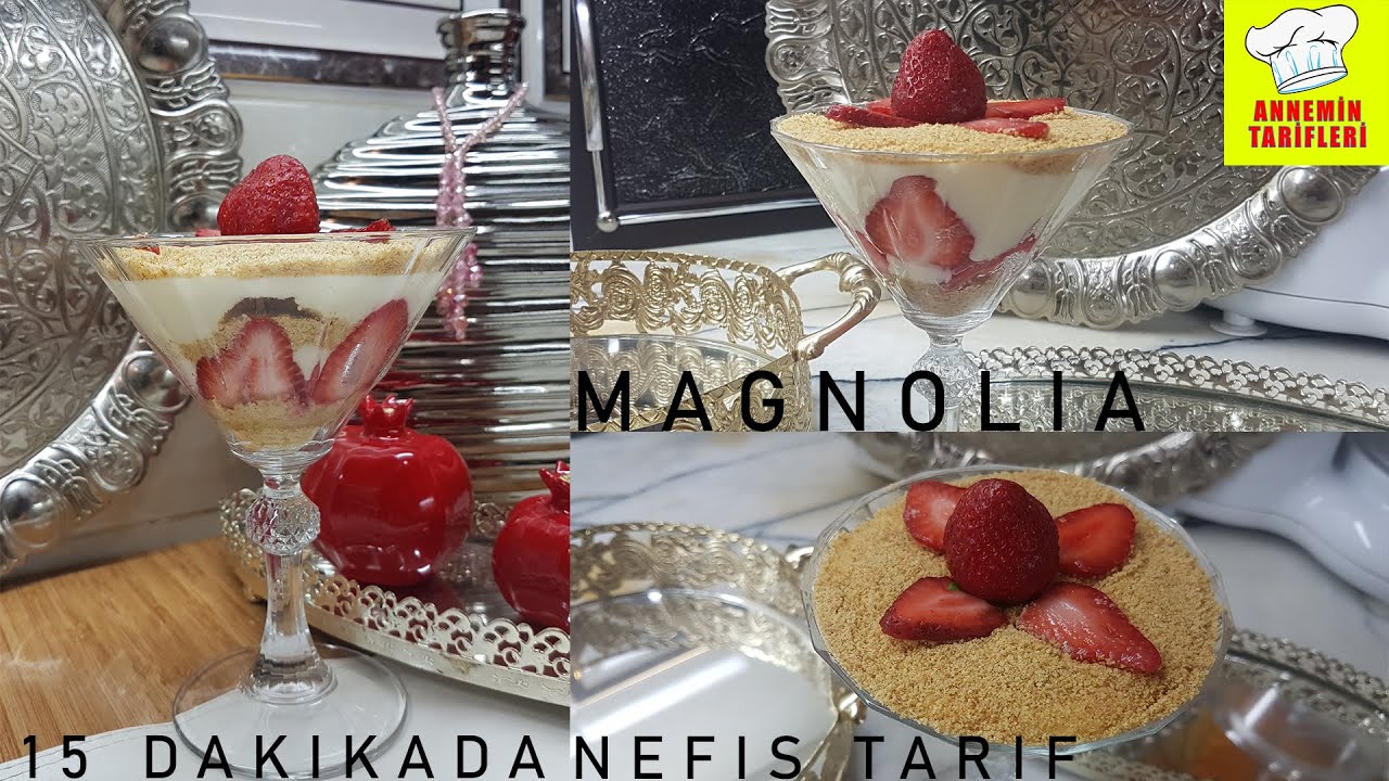 ÇİLEKLİ MAGNOLİA NASIL YAPILIR ?|MAGNOLİA TARİFİ | SÜTLÜ TATLI ...