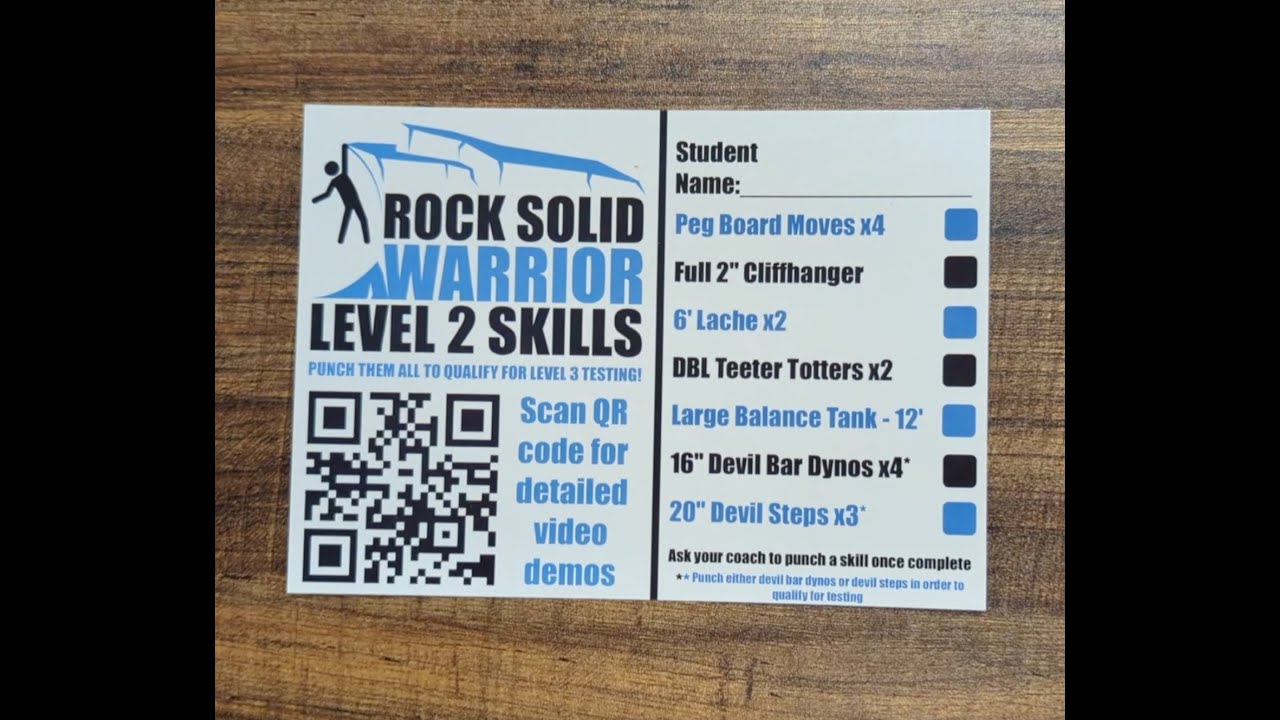 Rock Solid Warrior - Level 2 Punch Card Video - YouTube