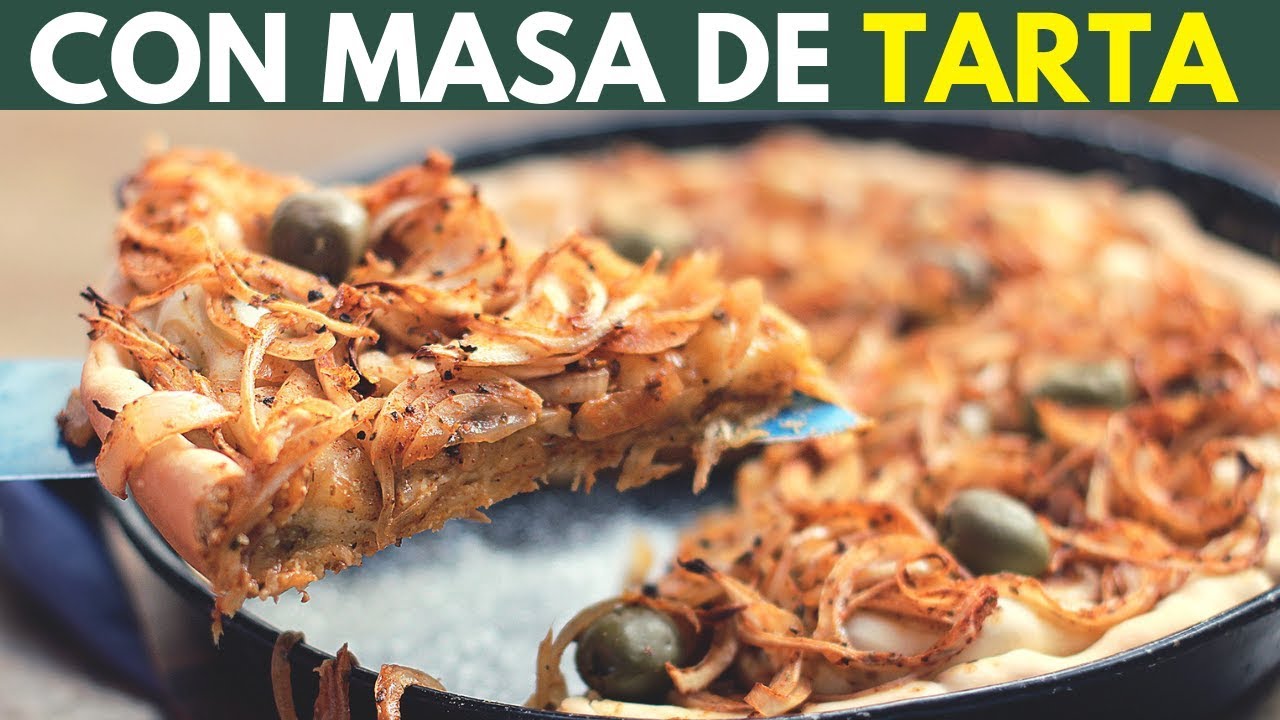 PIZZA FUGAZZETA RELLENA - FACIL (hecha con masa de tarta) - YouTube
