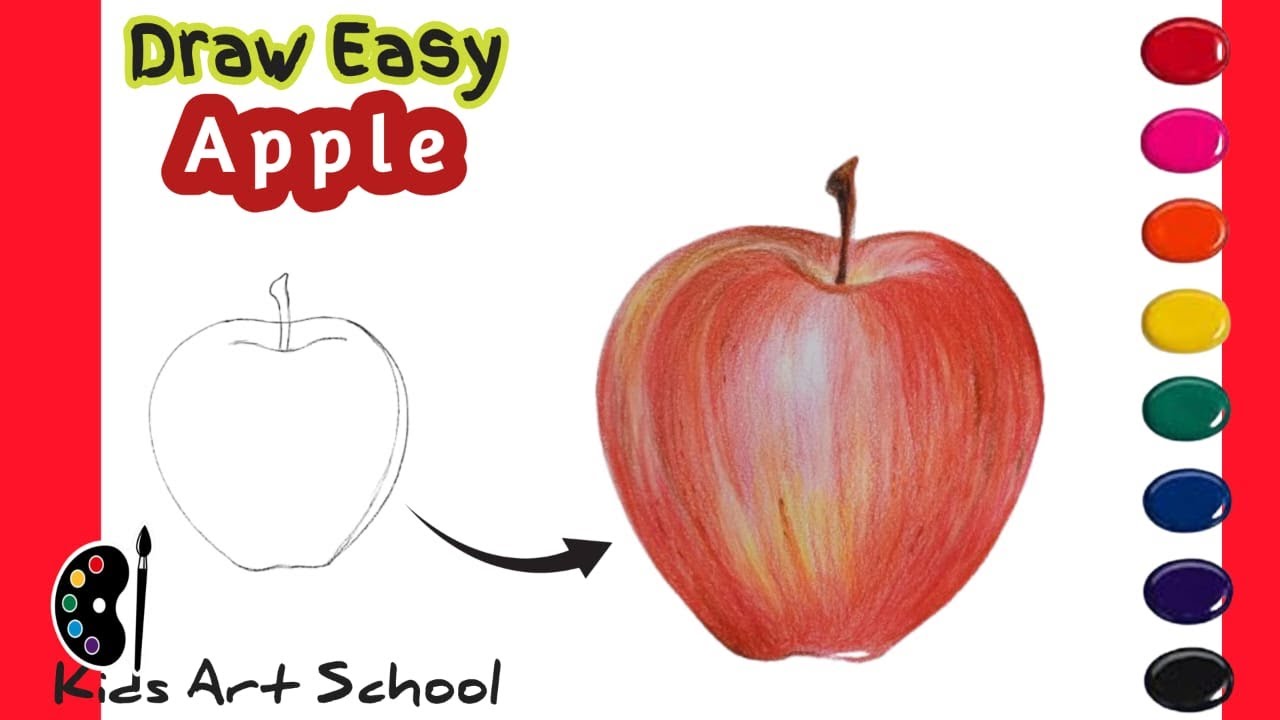 Easy Apple Drawing |How to Draw an Apple for Kids| Apple Drawing for ...