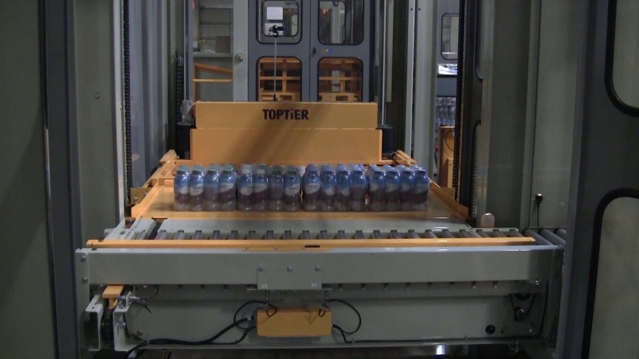 Palletizing trayless water on a TopTier palletizer - YouTube