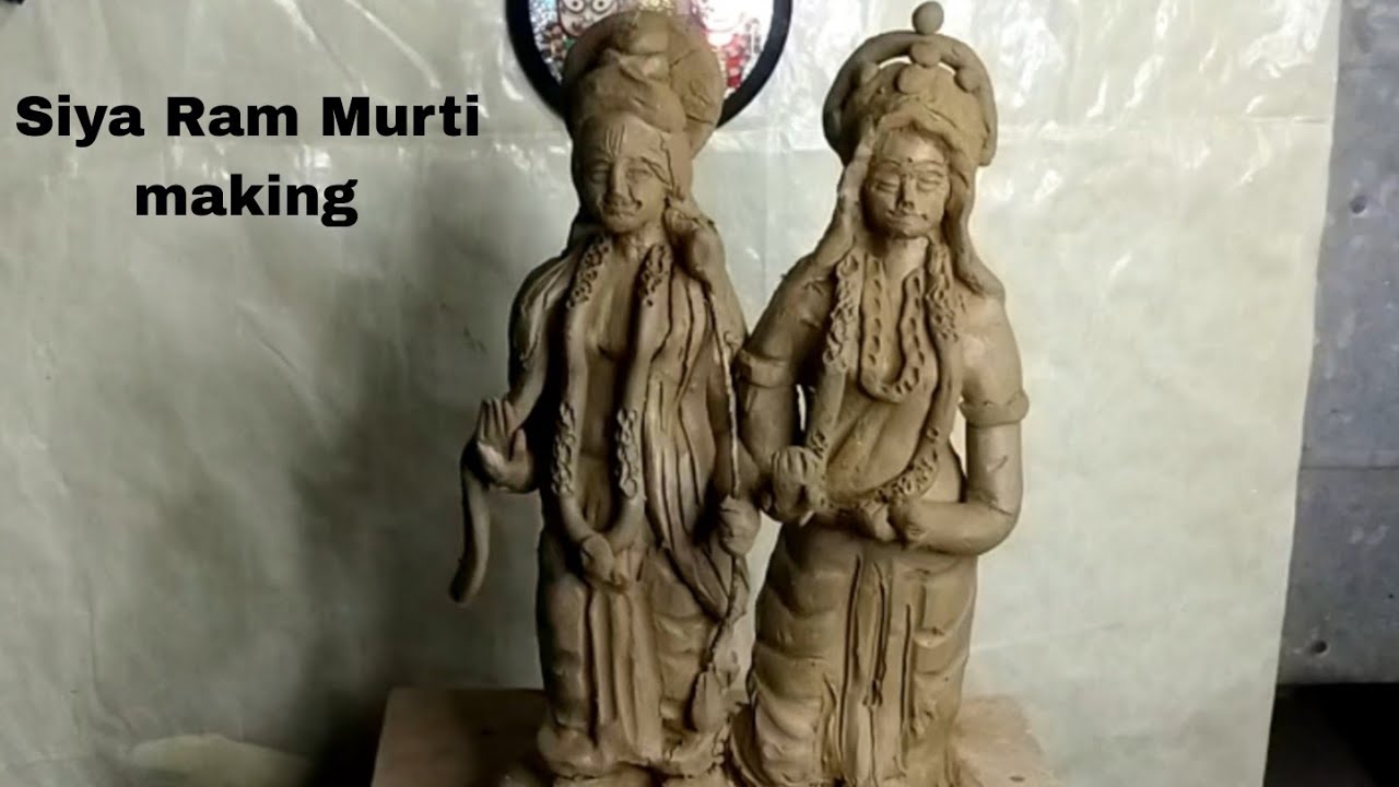 how to make Siyaram Murti || mitti se Siyaram ji ki Murti making || How ...