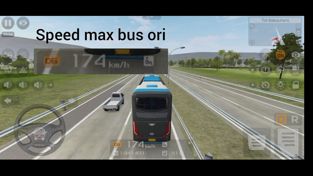 Tes speed bus ori di tol bakaheuni Bus simulator indonesia - YouTube