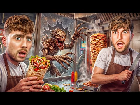 We Worked The NIGHT SHIFT at the SCARY SHAWARMA KIOSK..