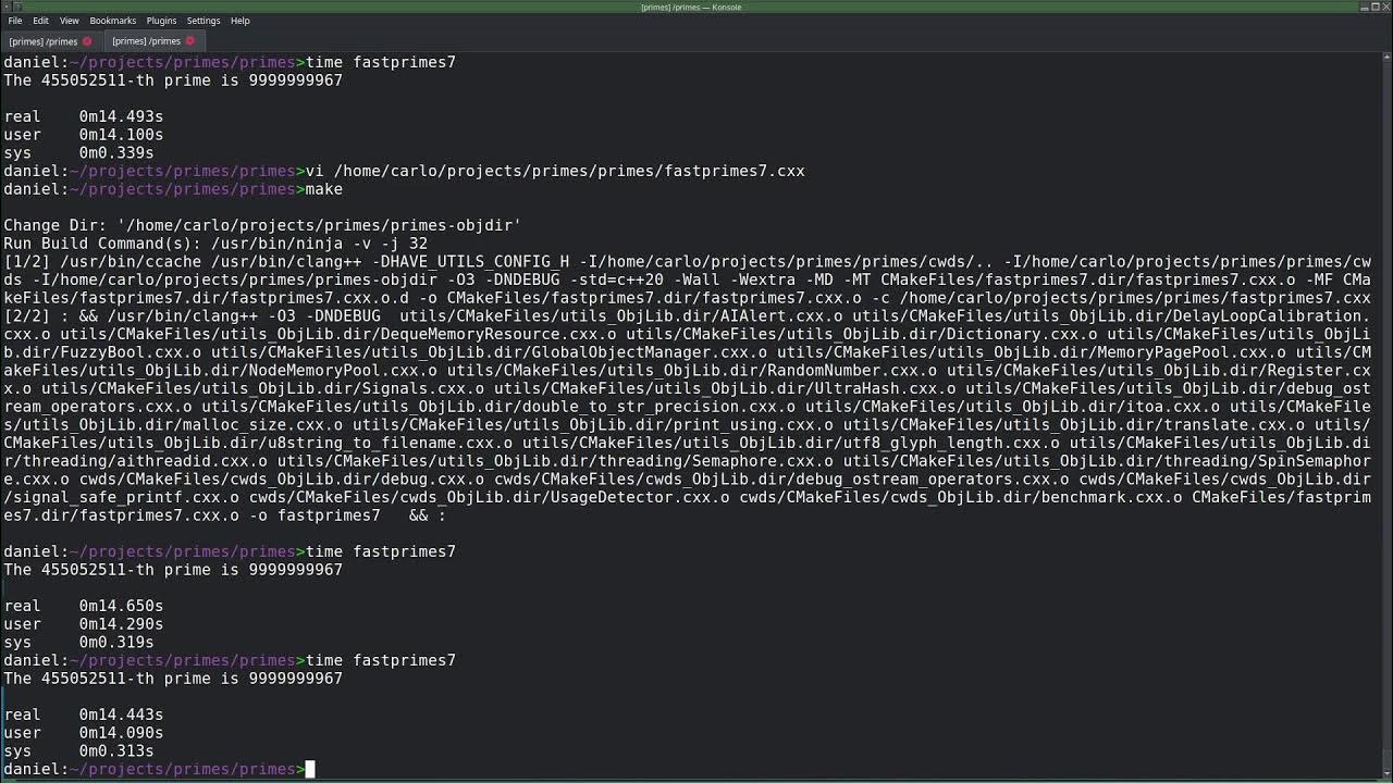 Just me coding a prime number generator (day 17). - YouTube