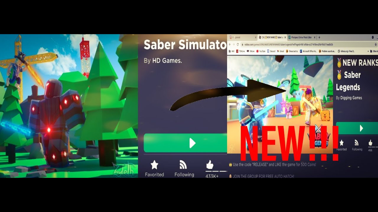 THE NEW SABER SIM 2!!!- roblox saber legends - YouTube