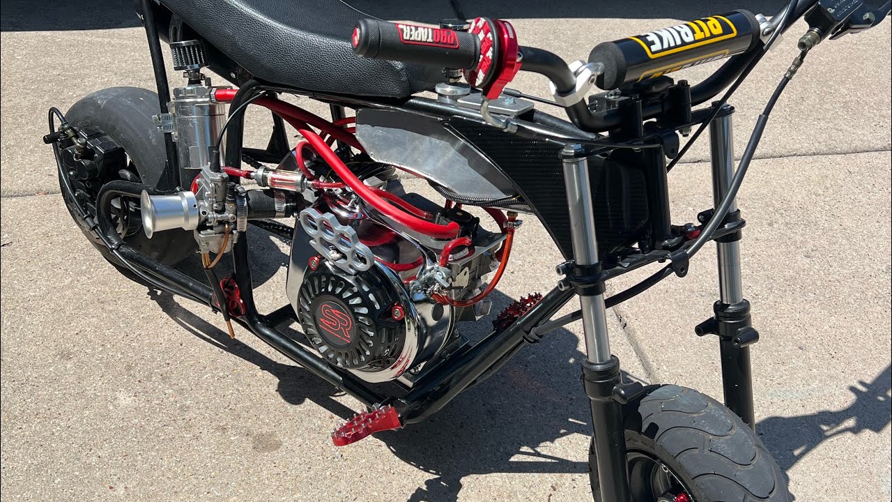 Pit bike muffler on the mega moto 80 - YouTube