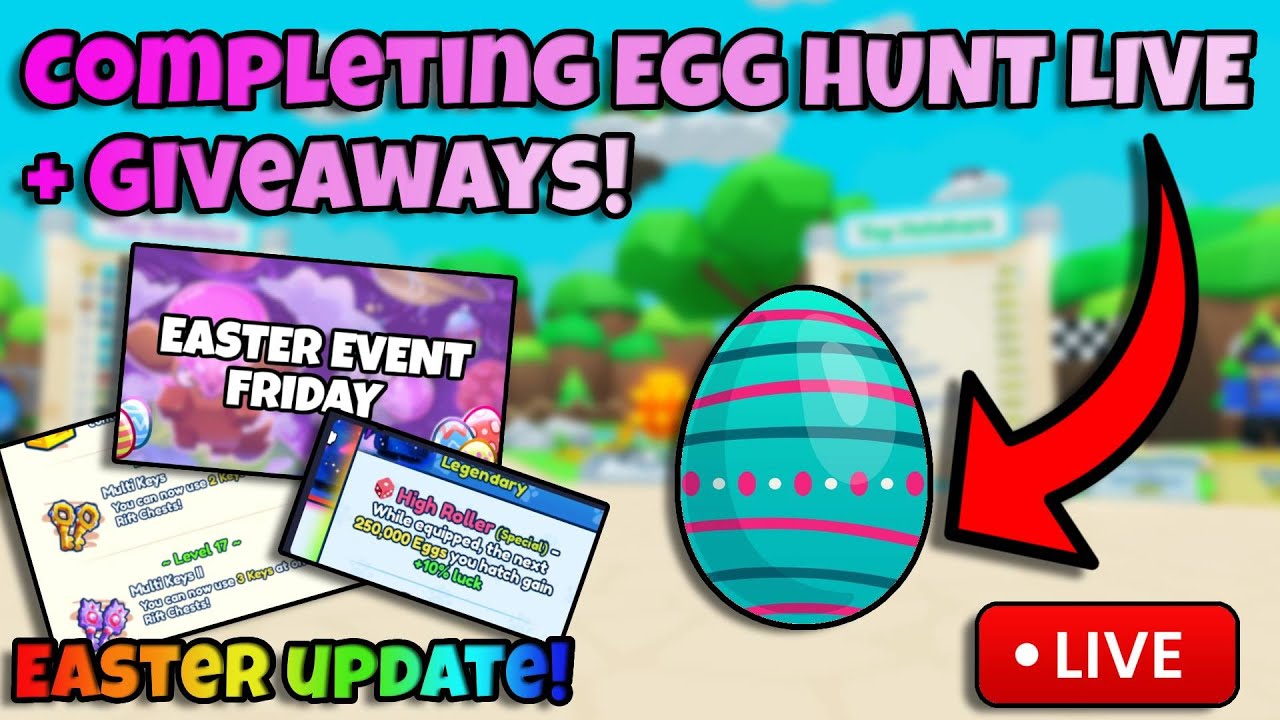 Completing Egg Hunt Live + Giveaways in Bubble Gum Simulator Infinity ...
