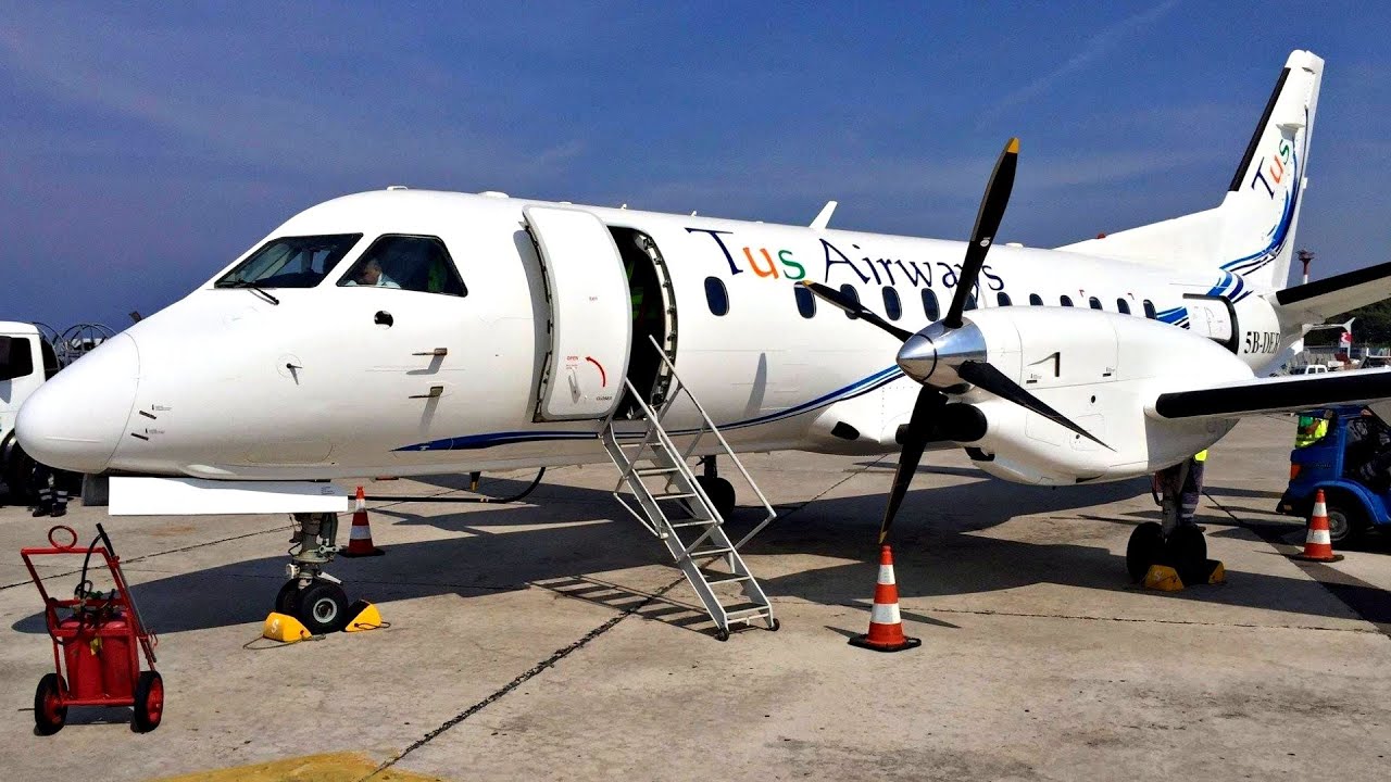 Tus Airways Saab 340B - First Flight to Haifa Airport / LCA-HFA ...