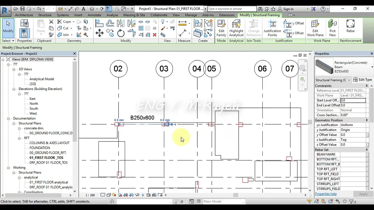 Lec 27- ( Revit ) Beams tag & ground beams - YouTube