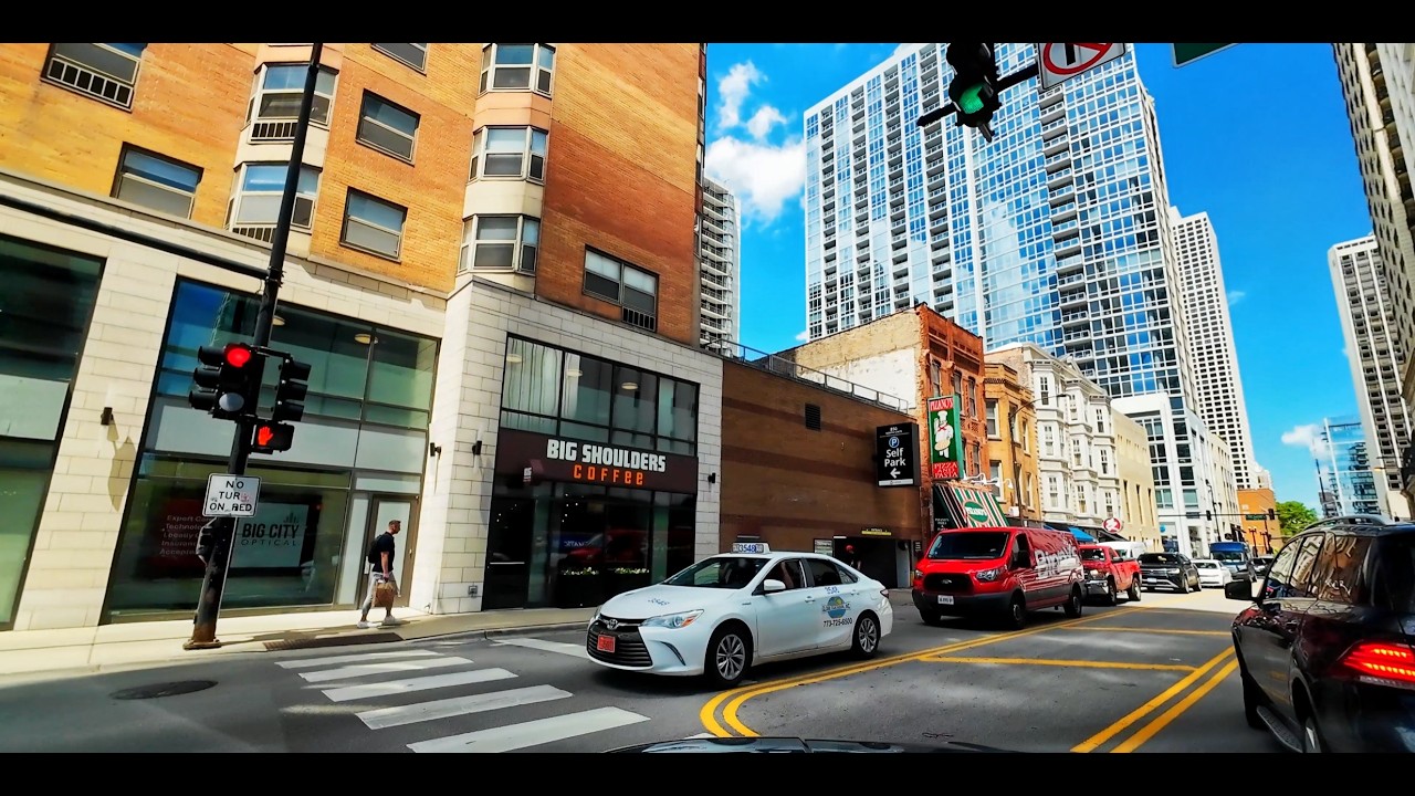 🚗CHICAGO, ILLINOIS. Winthrop Ave. Sheridan Rd. Lake shore Dr. Chestnut ...