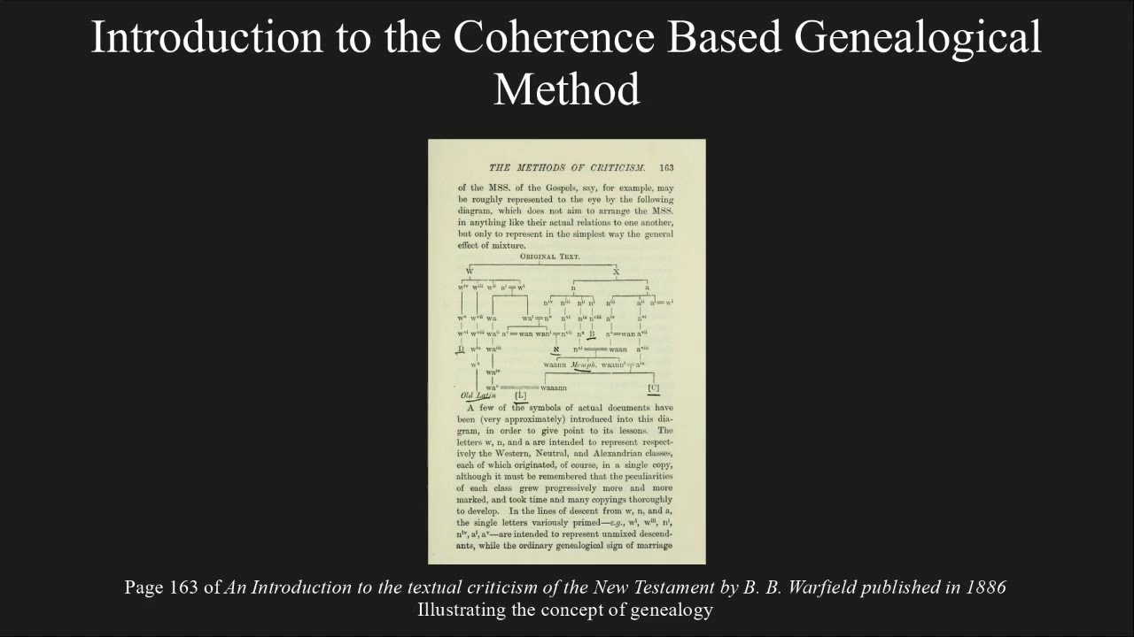 An Introduction to the Coherence Based Genealogical Method (CBGM) - YouTube