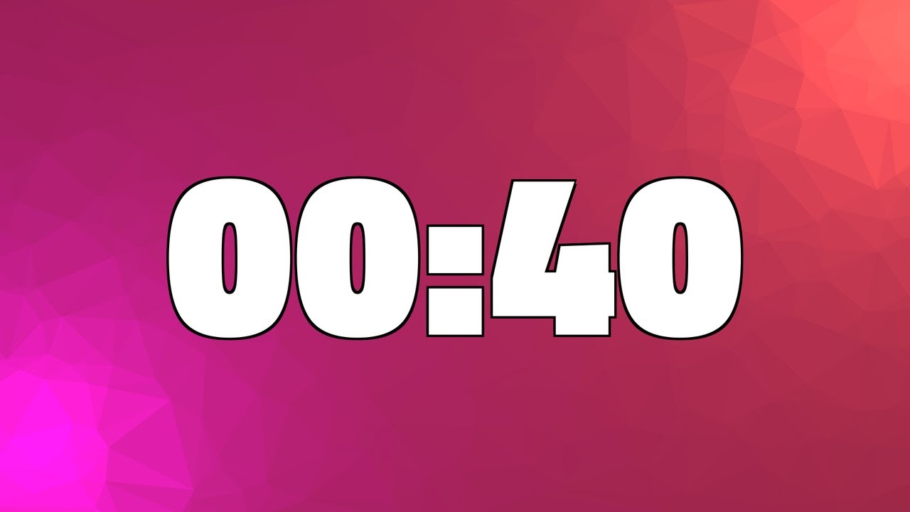40 SECONDS TIMER COUNTDOWN [Fandango Pink Triangles Background] - YouTube