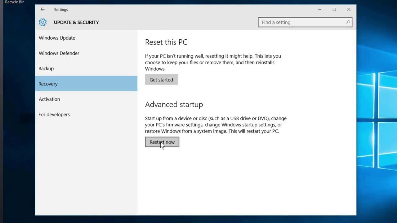 Windows 10 Accessing the UEFI BIOS Setup 1 - YouTube