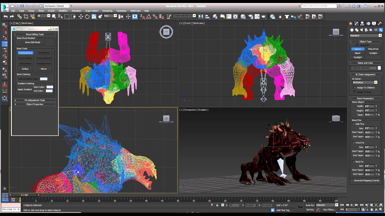 UE4 from 3ds Max Rigging Prt 1 (Bone Skeleton Done) - YouTube